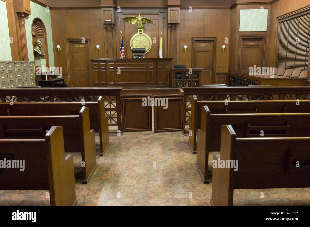 American flag court room hi-res stock photography and images - Alamy