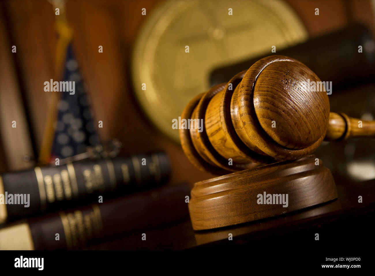 Closeup of gavel in court room Stock Photo - Alamy