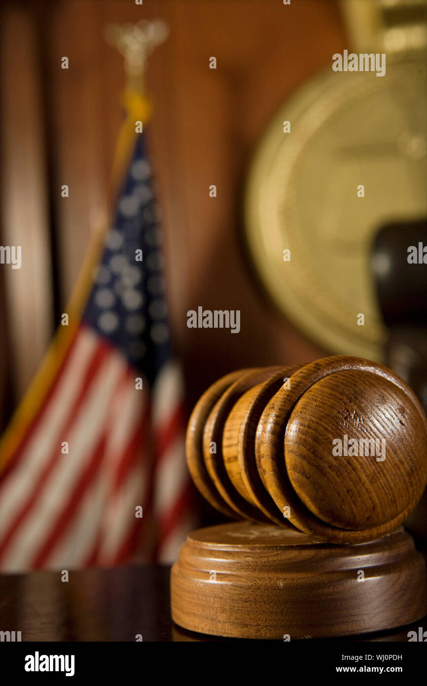 Gavel in court room Stock Photo - Alamy