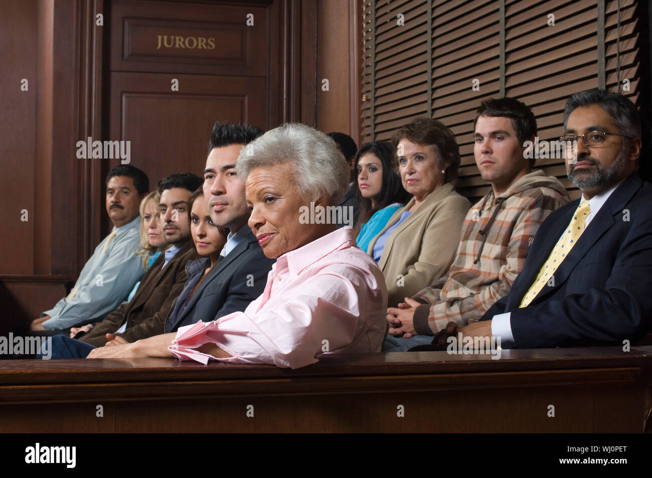 Jurors sitting in courtroom Stock Photo - Alamy