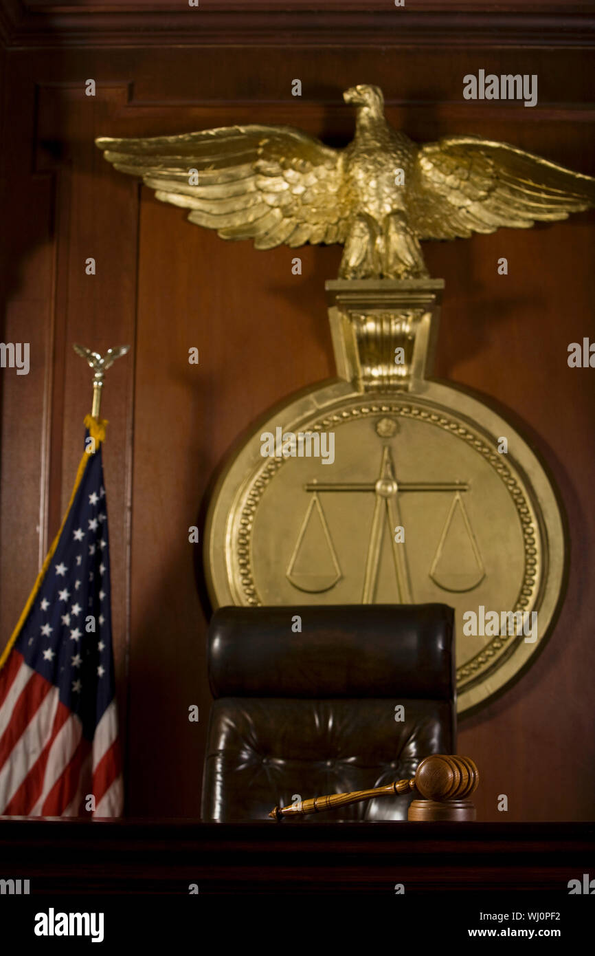American flag court room hi-res stock photography and images - Alamy