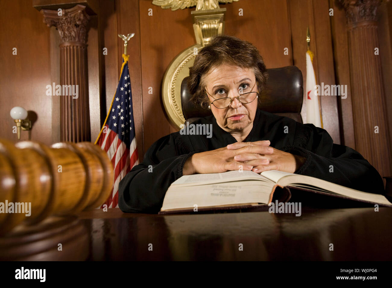 American flag court room hi-res stock photography and images - Alamy