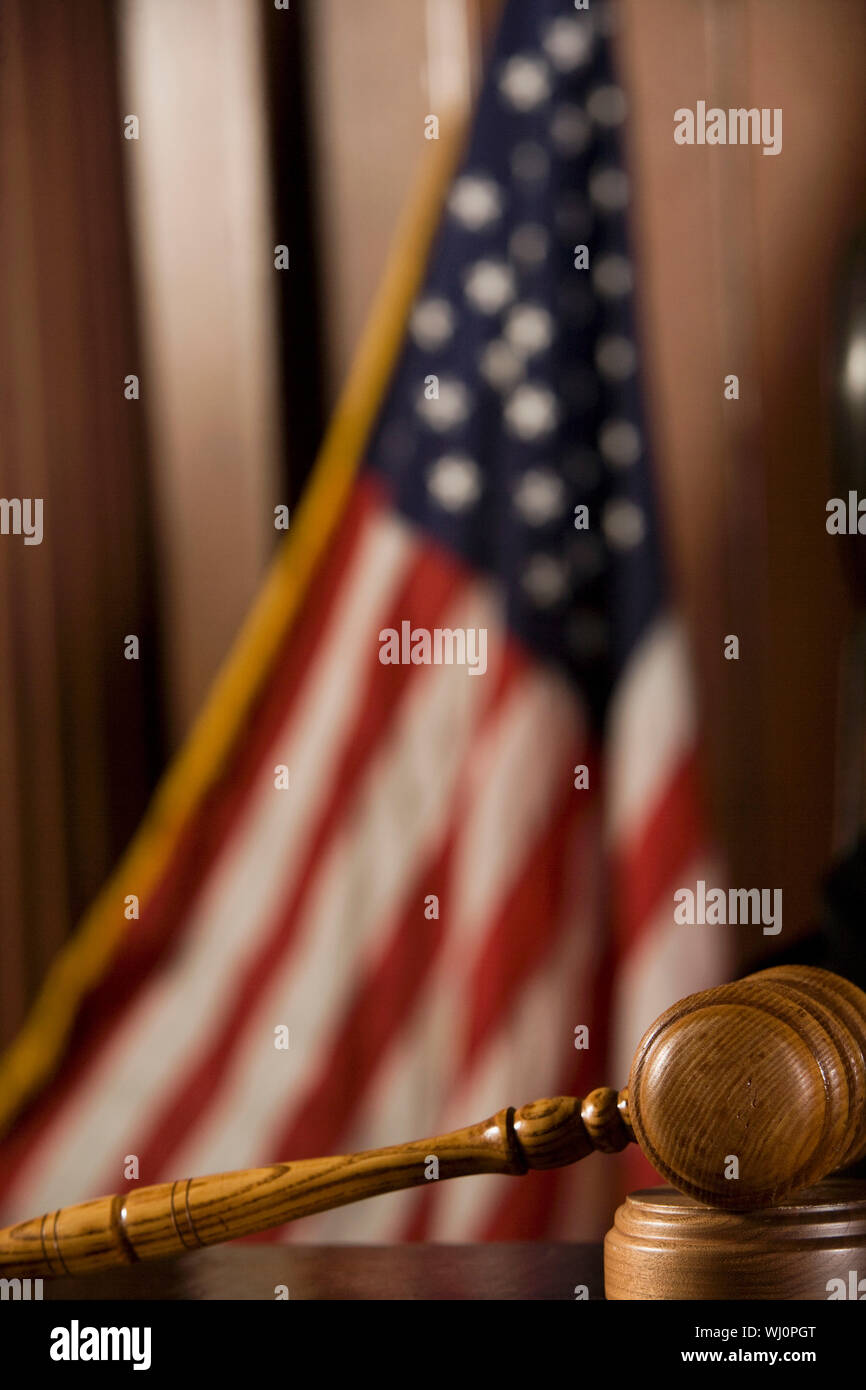 Gavel lying in a courtroom Stock Photo - Alamy
