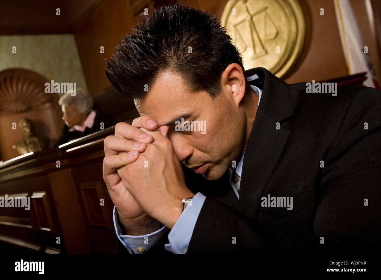 Man and judge in court Stock Photo - Alamy
