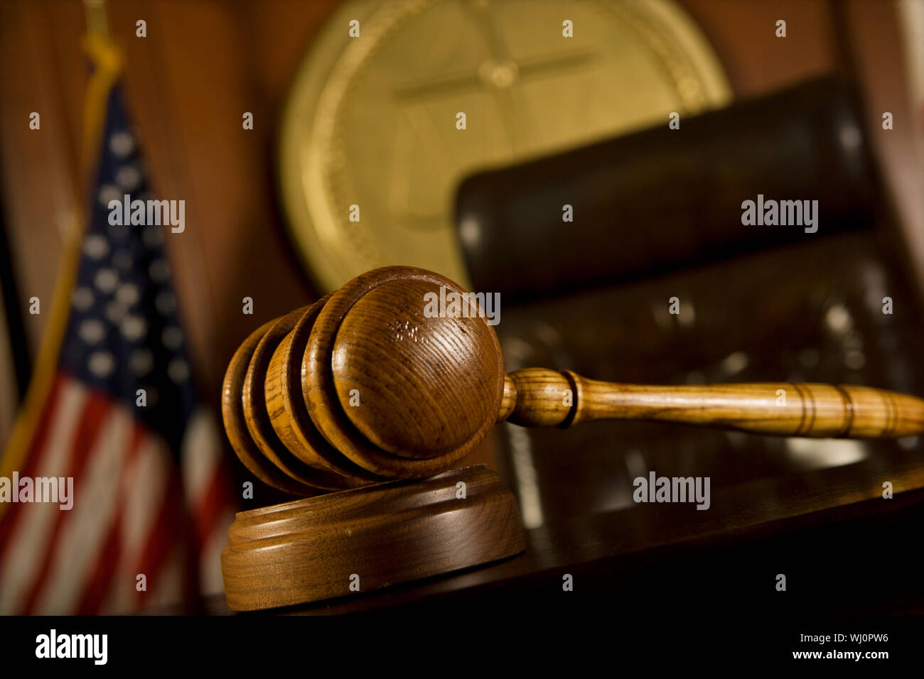 American flag court room hi-res stock photography and images - Alamy