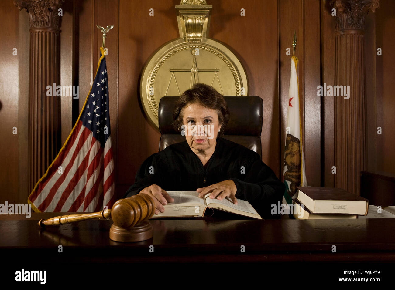 American flag court room hi-res stock photography and images - Alamy