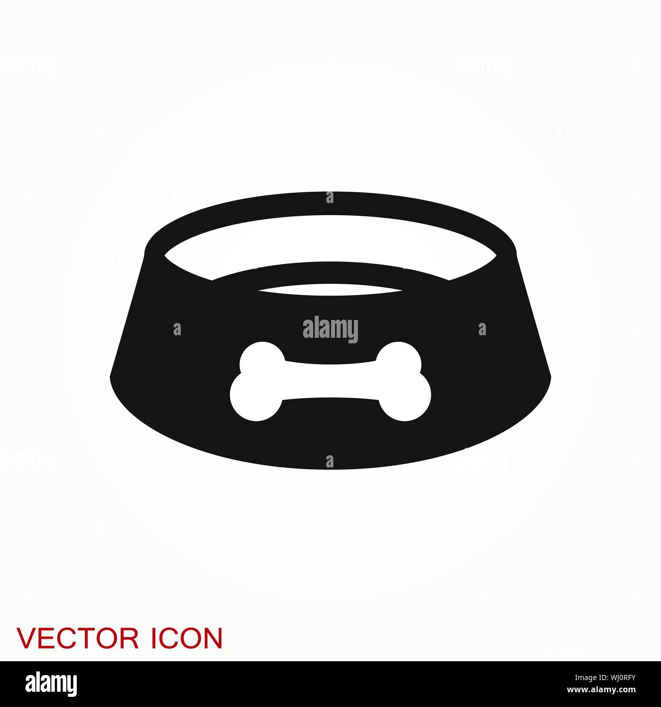 Pet food bowl vector icon logo, dog food bone Stock Vector Image & Art ...
