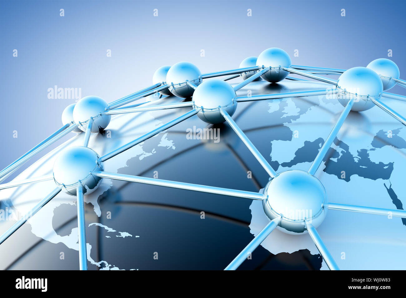 Networking and internet concept with globe world map Stock Photo - Alamy