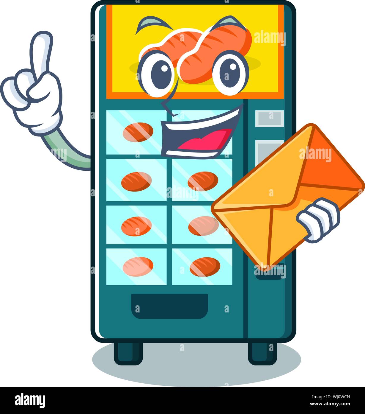 With envelope bakery vending machine in character shape Stock Vector ...