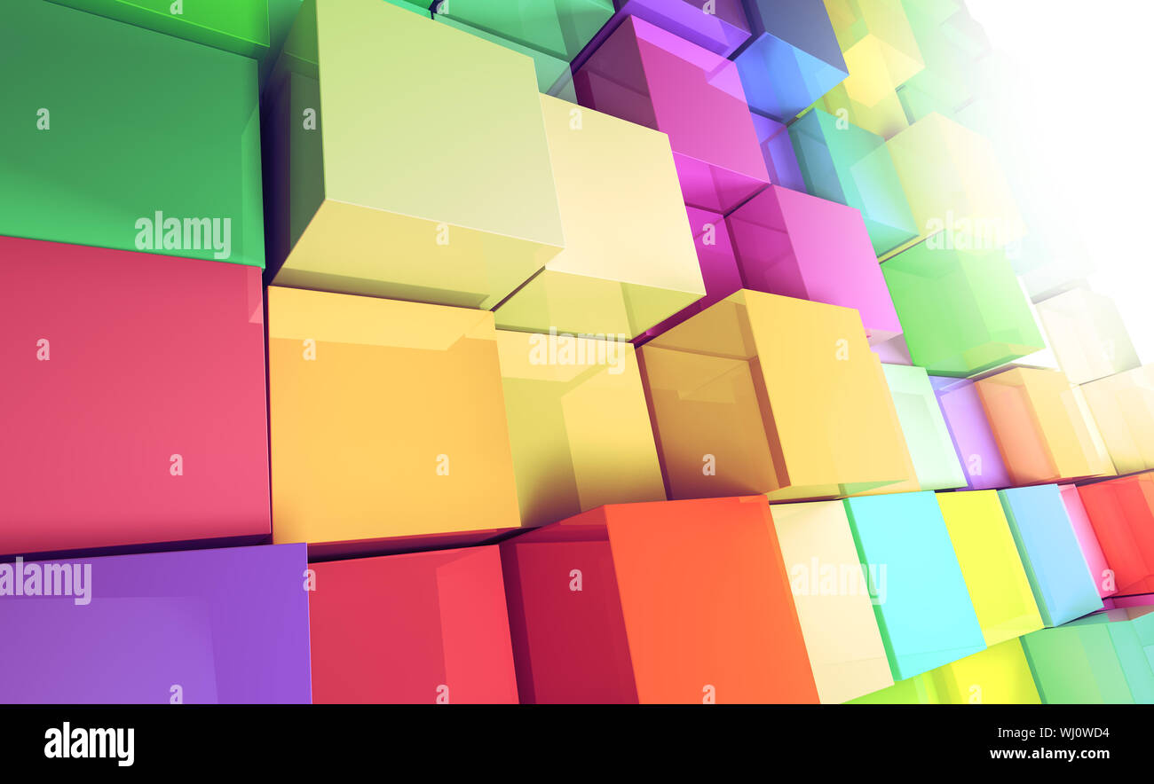 Abstract 3d colored cubes background Stock Photo - Alamy