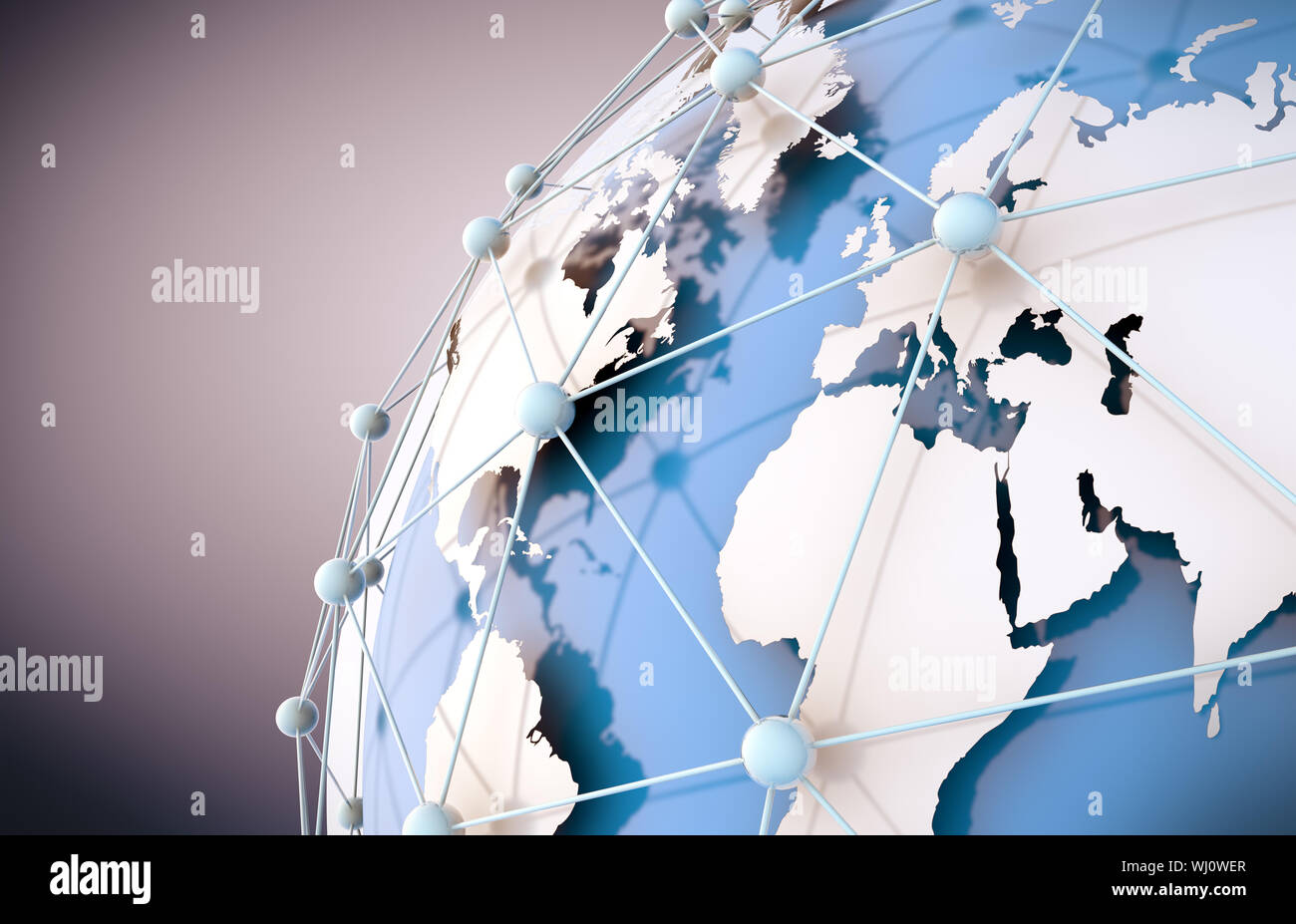 Networking and internet concept with globe world map Stock Photo - Alamy