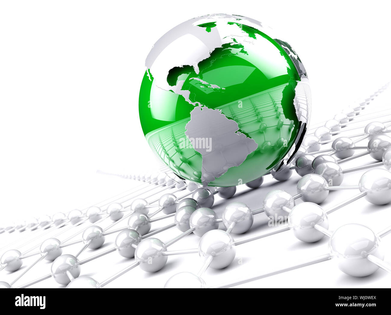 Globe world map.Internet and business networking concept Stock Photo ...