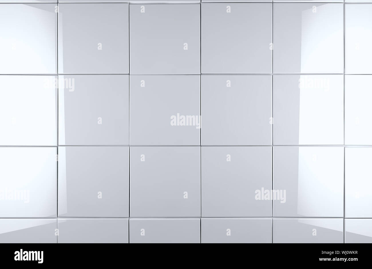 3d white tile wall background Stock Photo - Alamy
