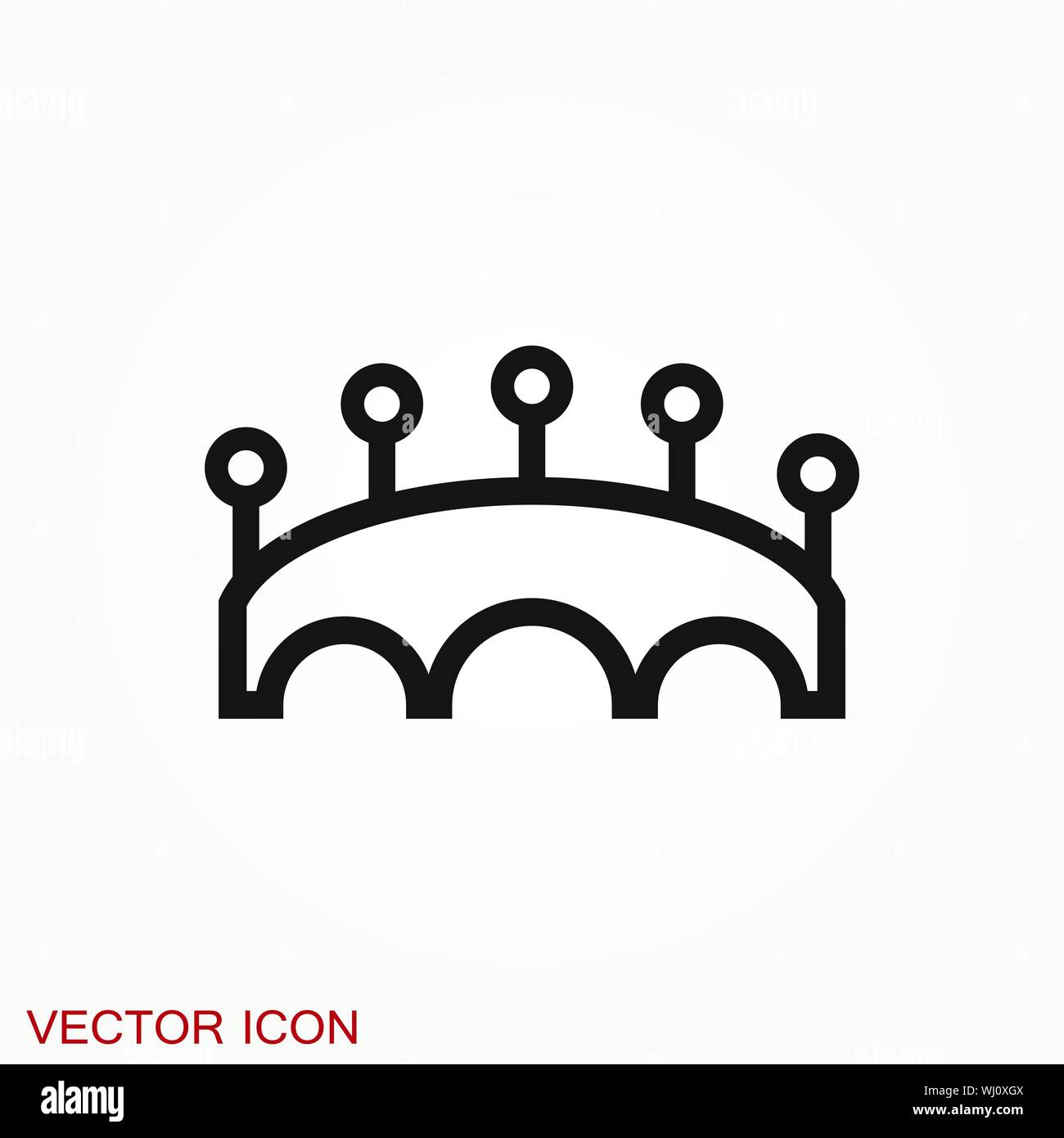 Bridge icon in flat style. Road business concept Stock Vector Image ...