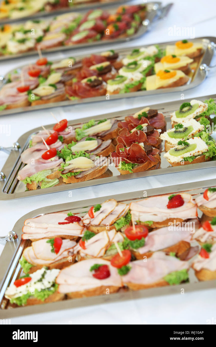 Long buffet table with food hi-res stock photography and images - Alamy