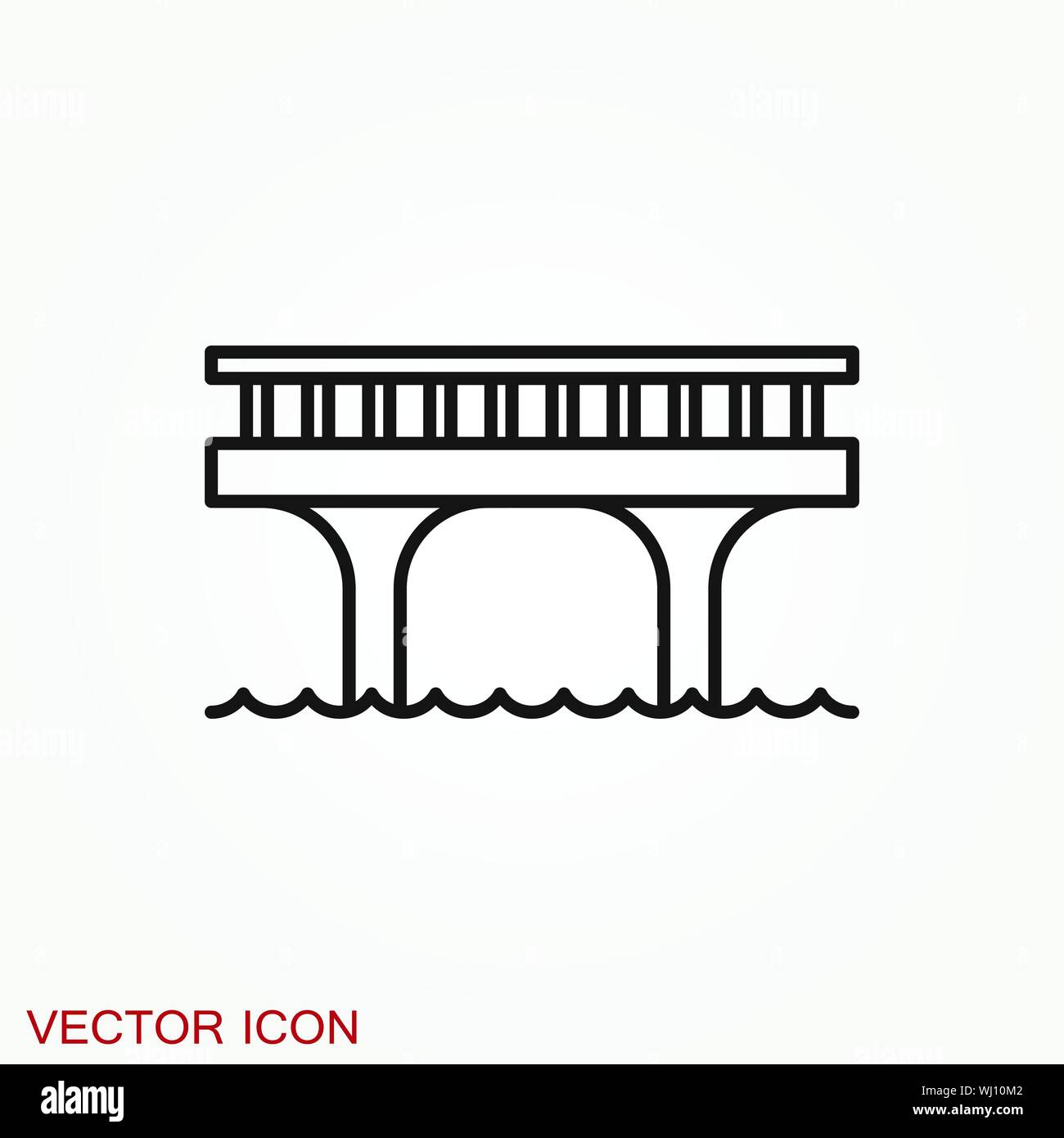 Bridge icon in flat style. Road business concept Stock Vector Image ...