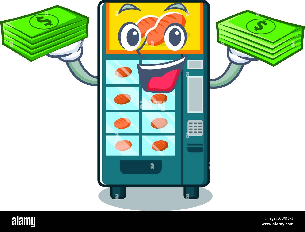With money bag bakery vending machine in a mascot Stock Vector Image ...