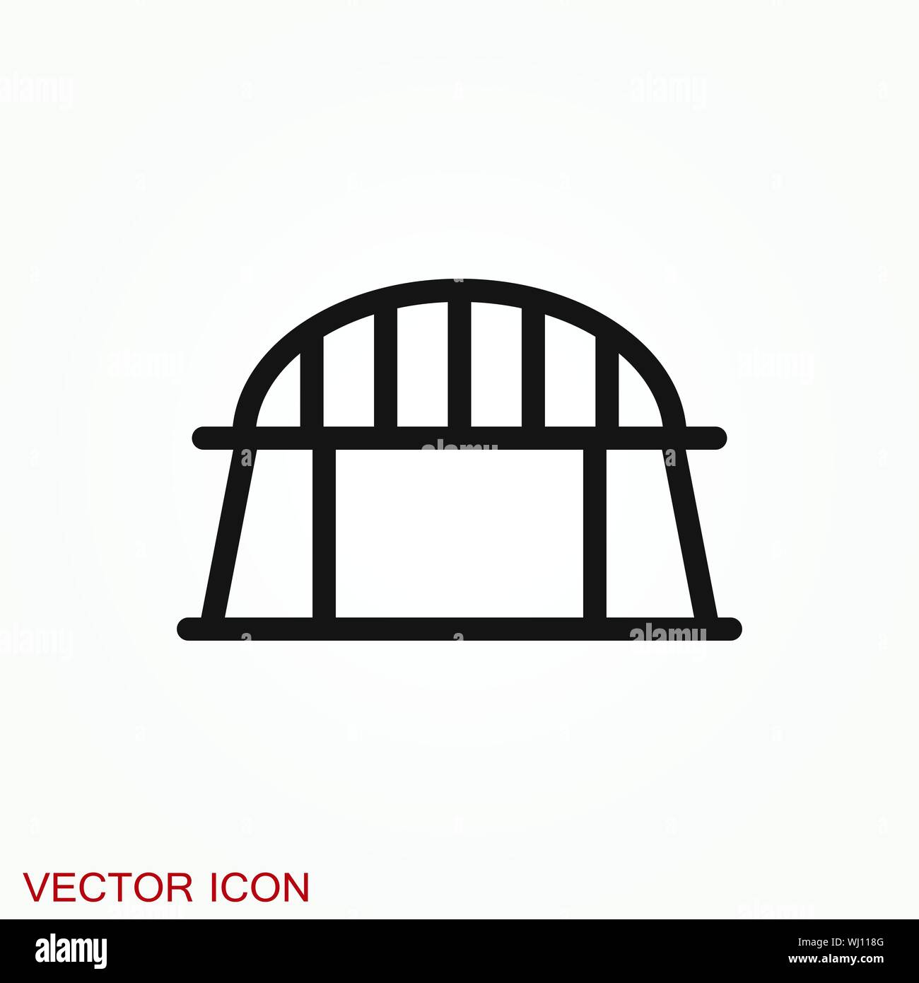 Bridge icon in flat style. Road business concept Stock Vector Image ...