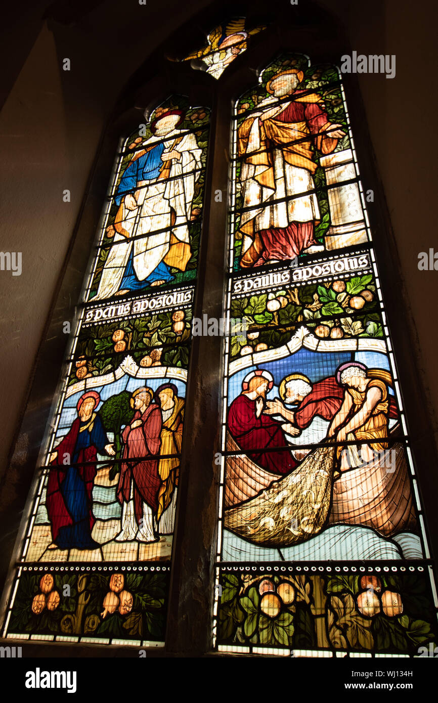 Stained glass windows by Edward Burne-Jones in Sheepy Magna church ...
