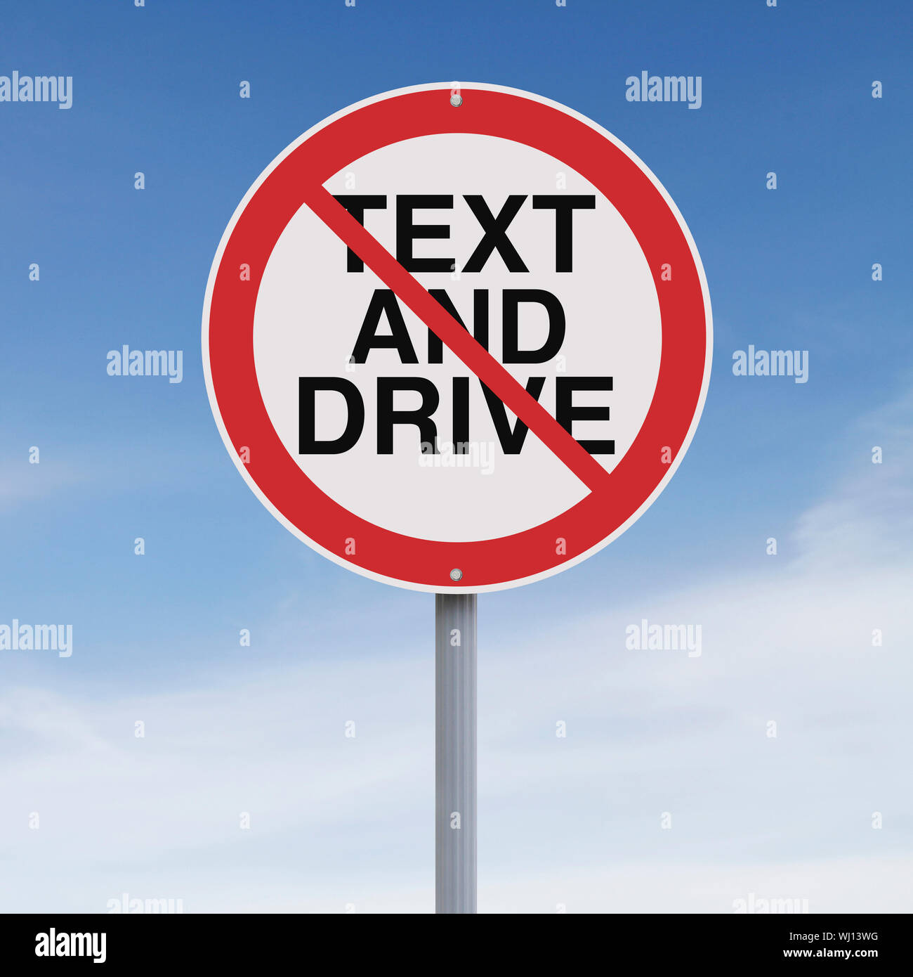 Texting and Driving Not Allowed Stock Photo - Alamy