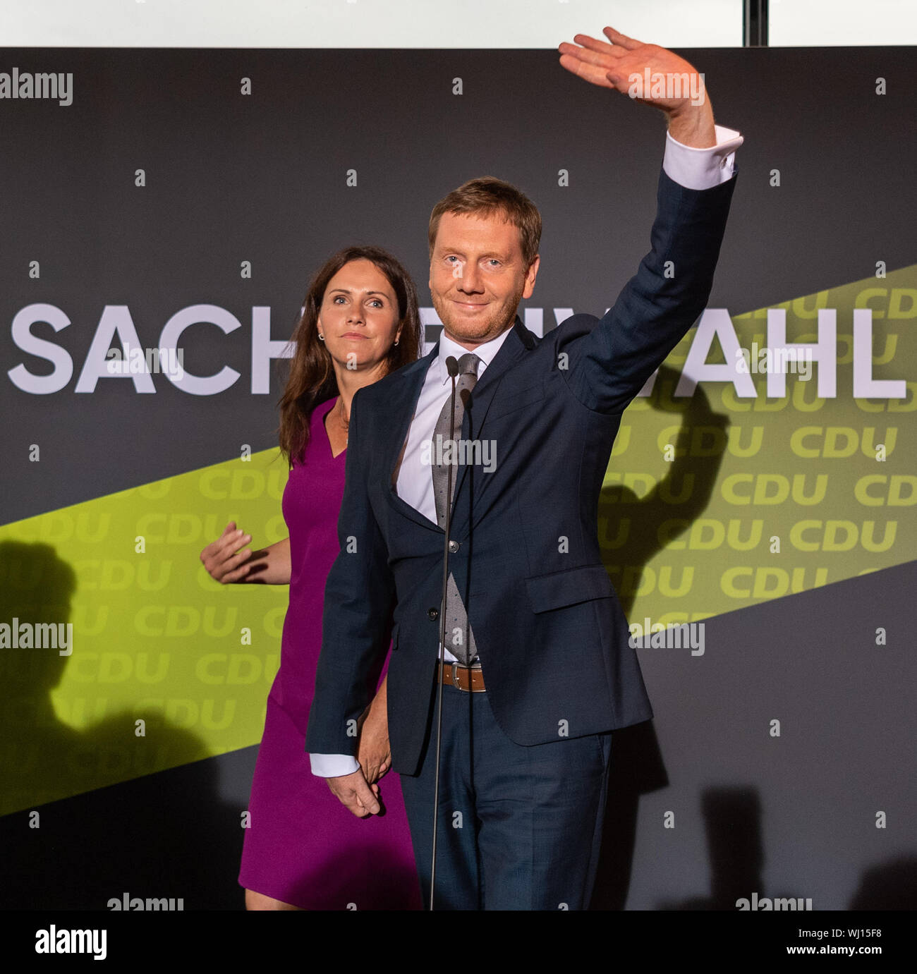 01 September 2019, Saxony, Dresden: Michael Kretschmer, Prime Minister ...