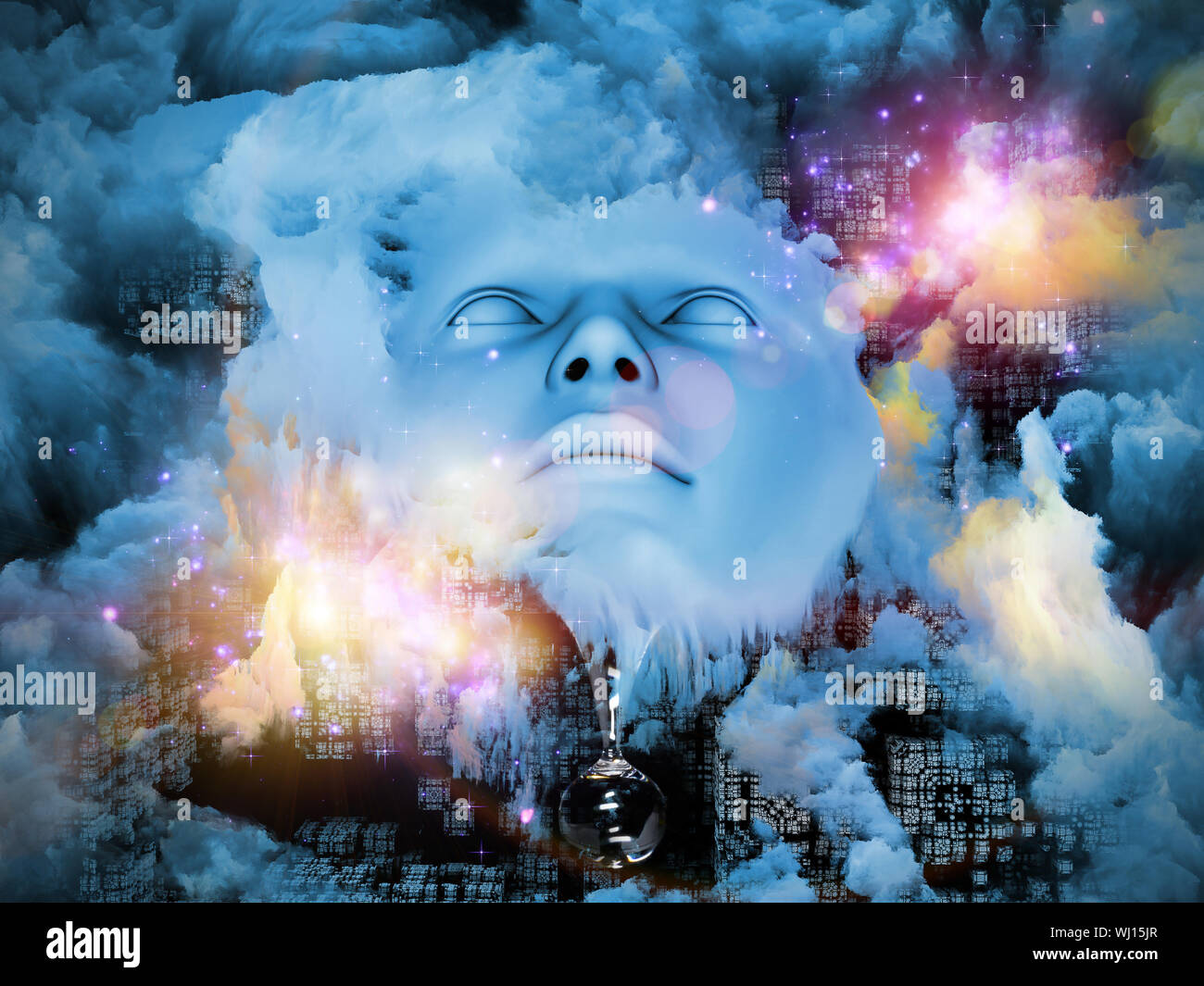 Beyond Human series. Collage of human, geometric and natural forms on ...