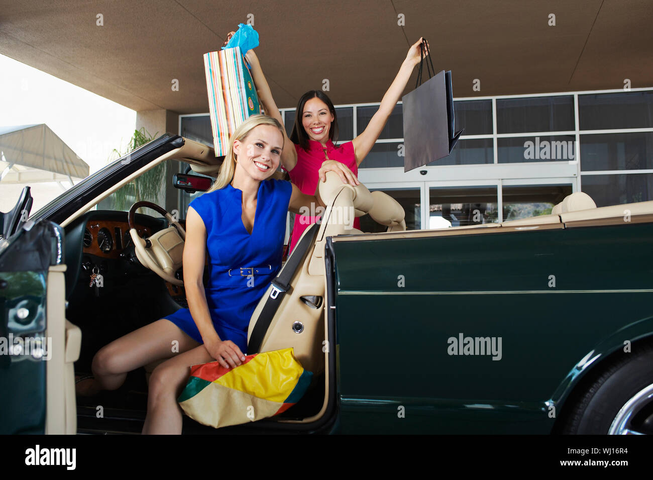 Woman in convertible car door hi-res stock photography and images - Alamy