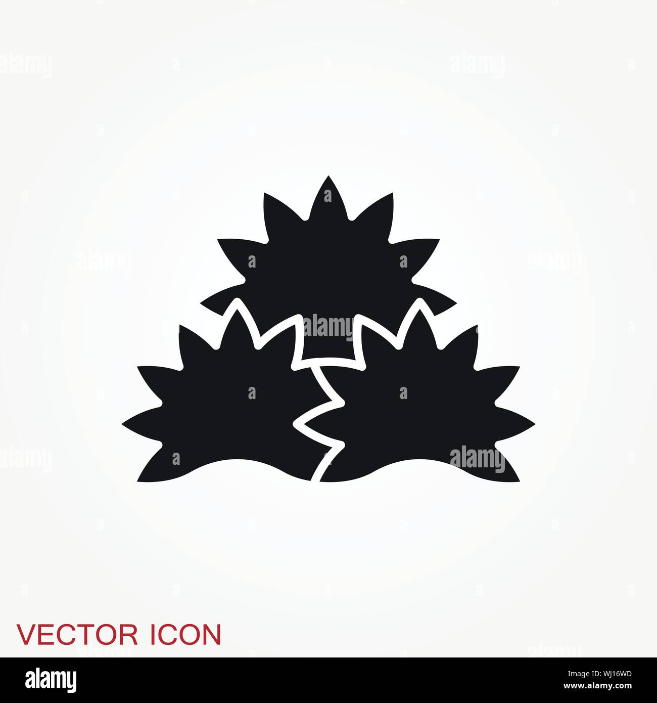 Bushes icon, vector silhouette isolated on backgorund Stock Vector ...