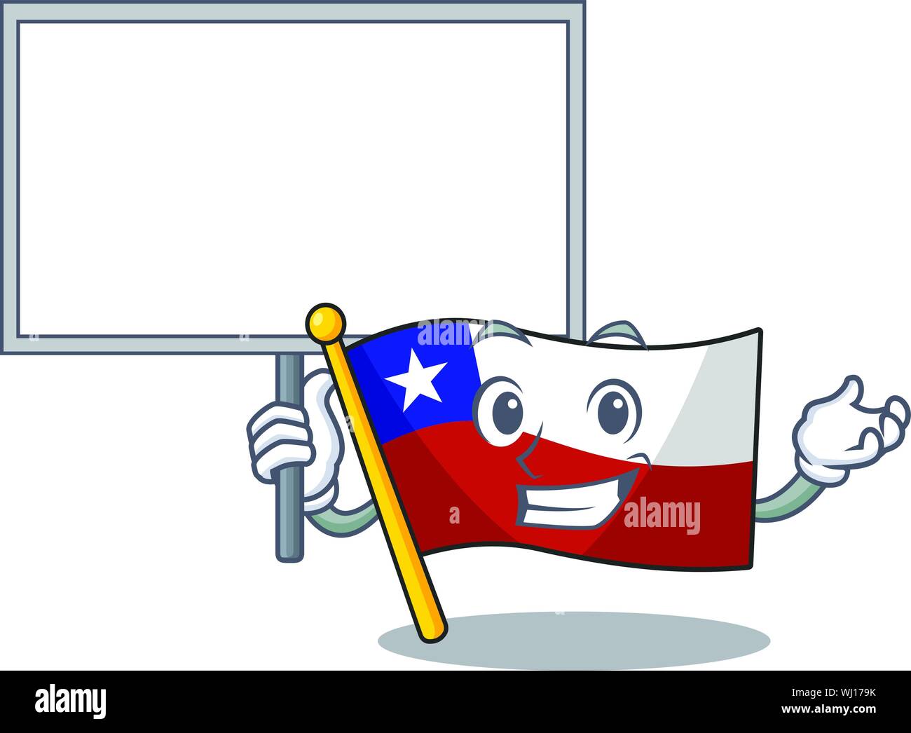 Bring board flag chile cartoon in character shape Stock Vector Image ...