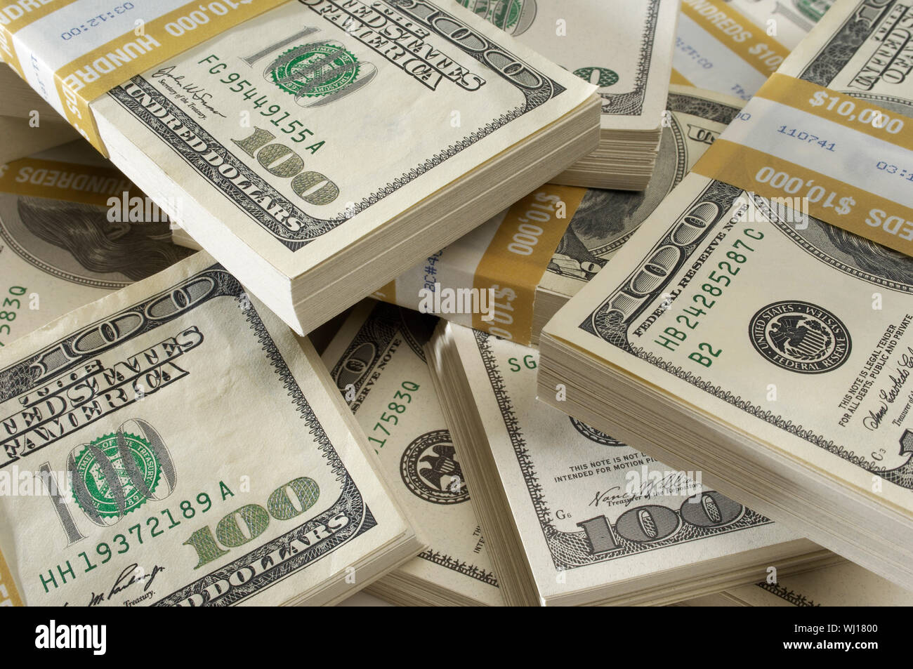 Stack of US Currency Stock Photo - Alamy