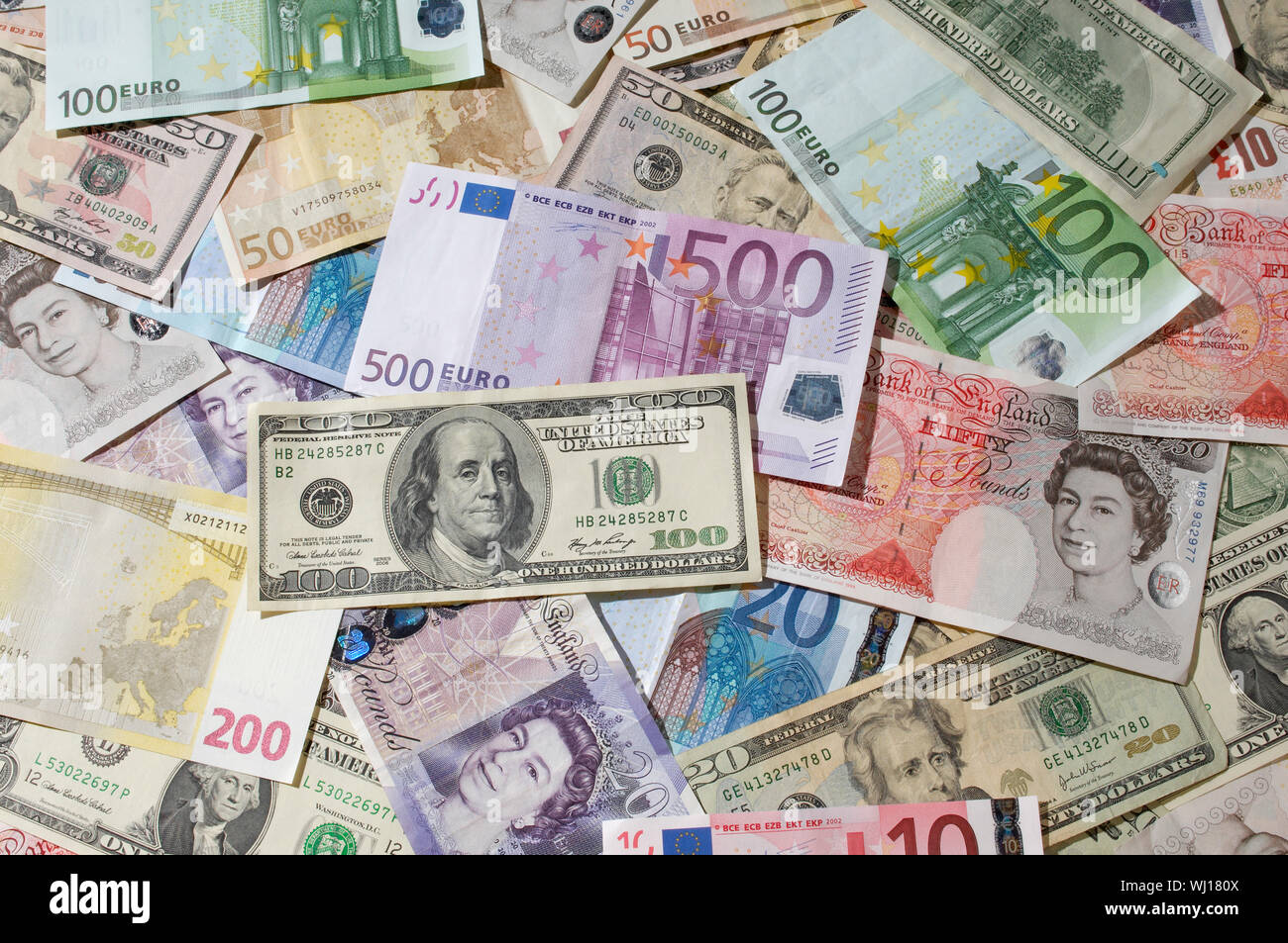 American, British and Euro paper currency Stock Photo - Alamy