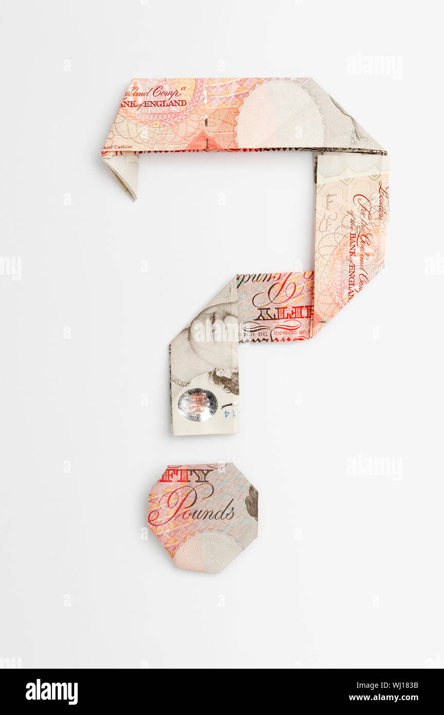 Question mark symbol made of folded banknotes Stock Photo - Alamy