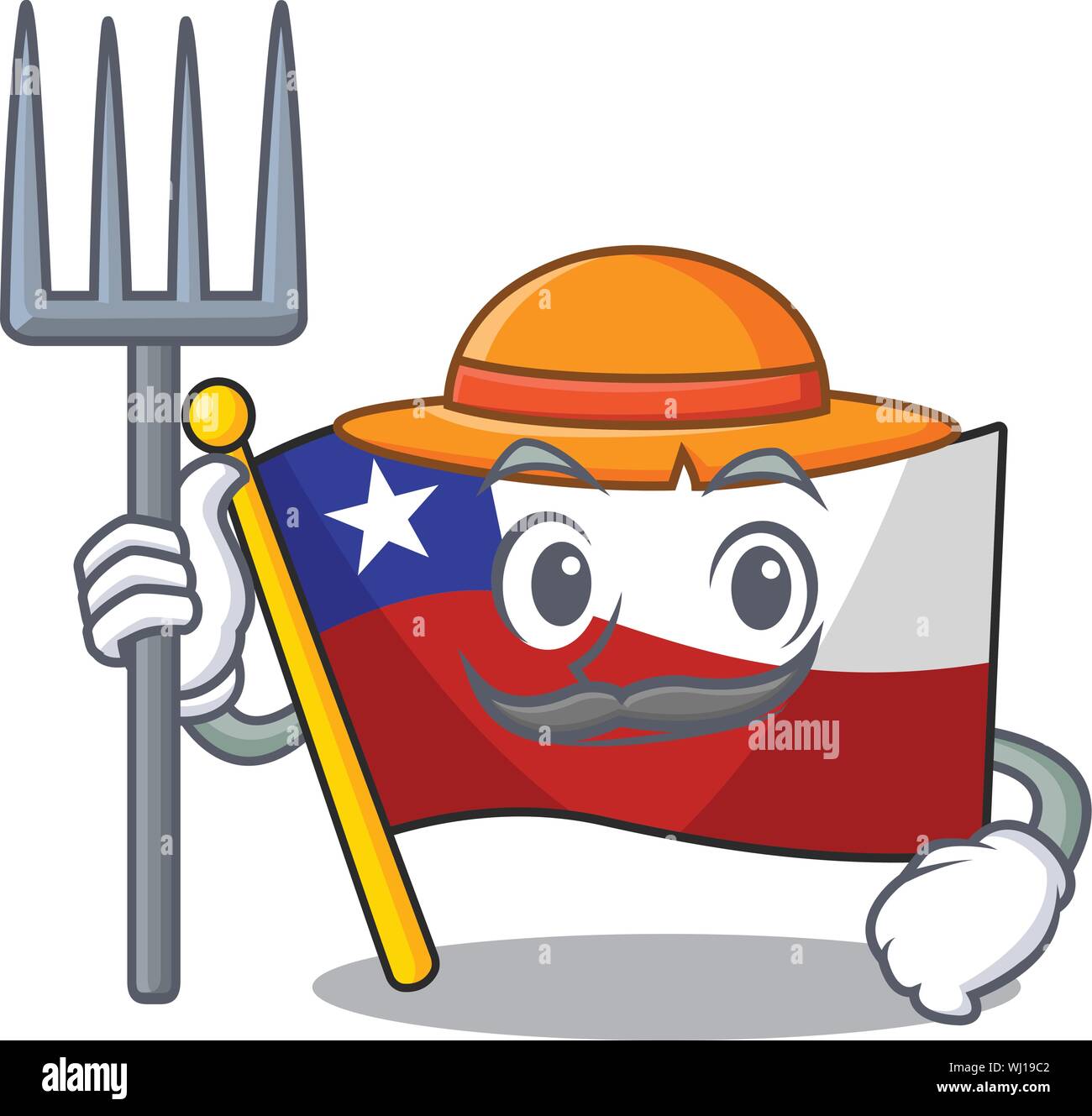 Farmer flag chile cartoon in character shape Stock Vector Image & Art ...