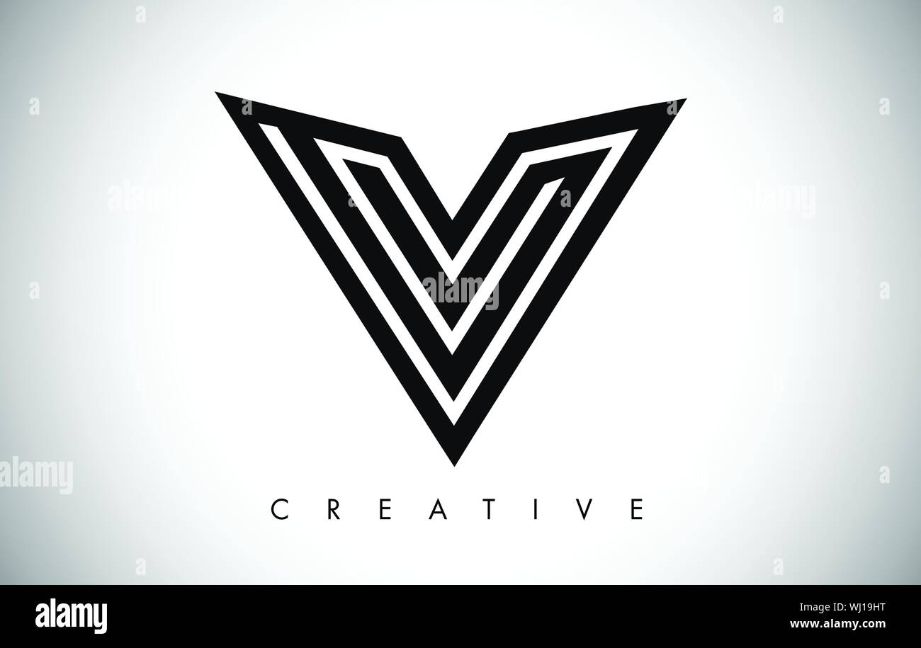 V Letter Logo. Creative V Letter Logo Icon Design with Monogram Line ...