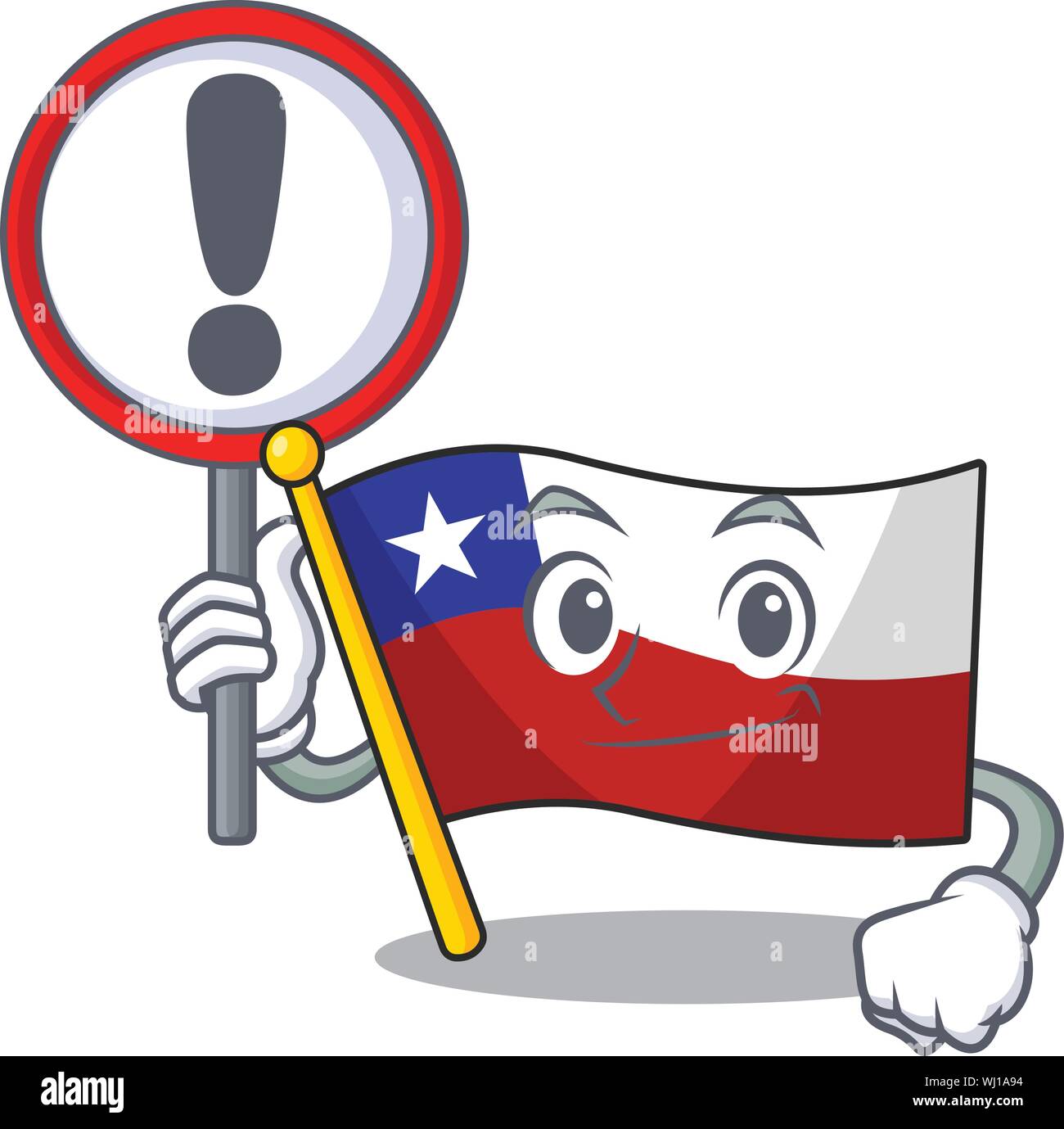 With sign flag chile cartoon in character shape Stock Vector Image ...