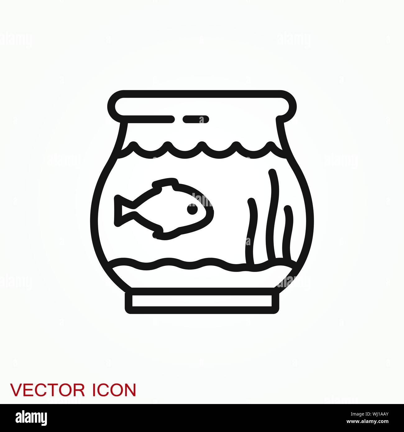 Aquarium fish vector icon. Flat aquarium fish icon for your design ...