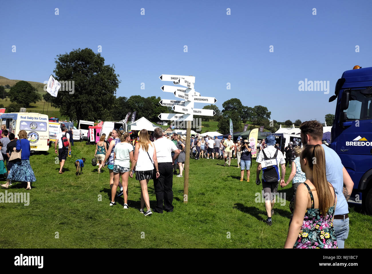 Hope, Derbyshire, UK. August 26, 2019. Spectators at the showground ...