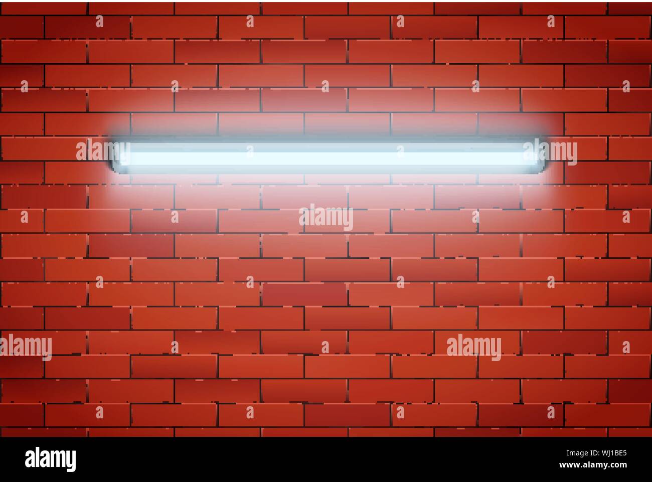 Neon lamp on Red brick wall Stock Vector Image & Art - Alamy