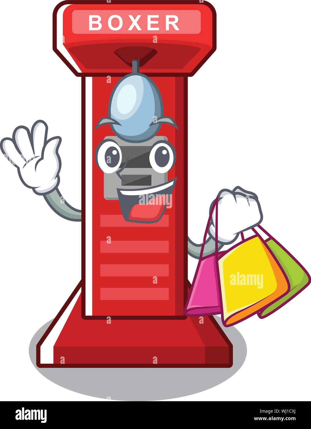 Shopping boxing game machine on the cartoon Stock Vector Image & Art ...