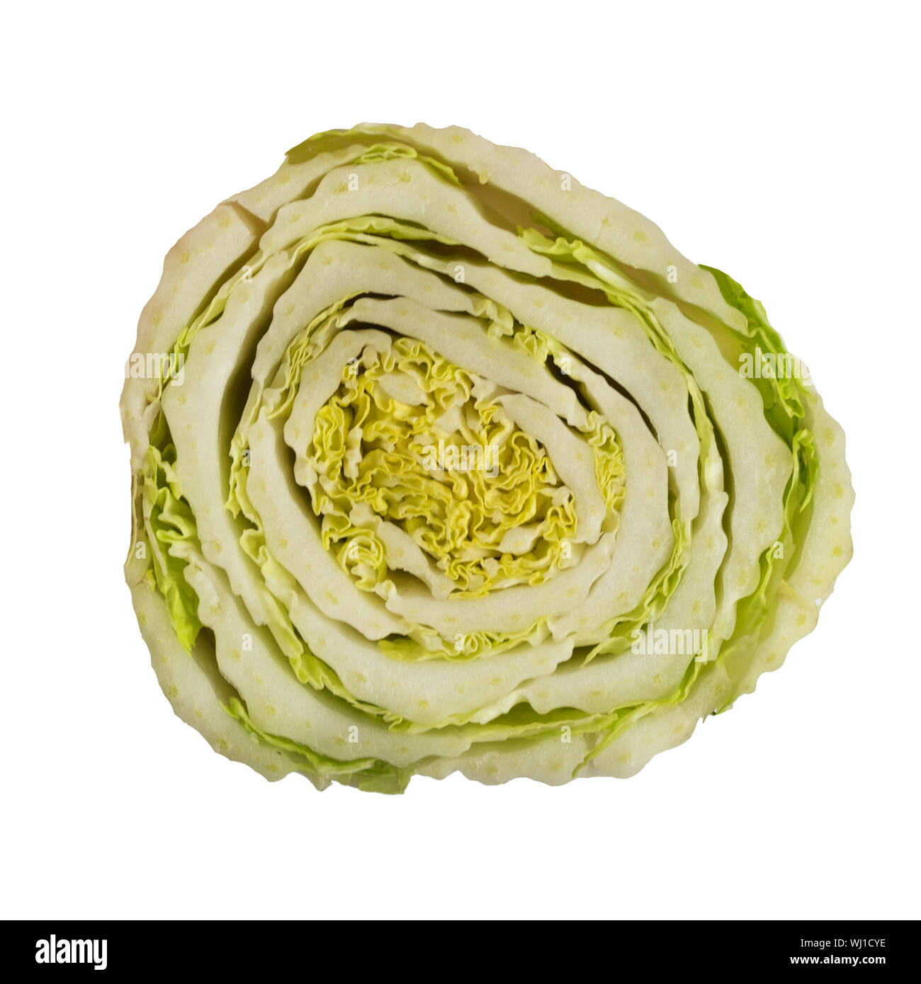Chinese cabbage cut isolated on white background. Vegetarian healthy ...