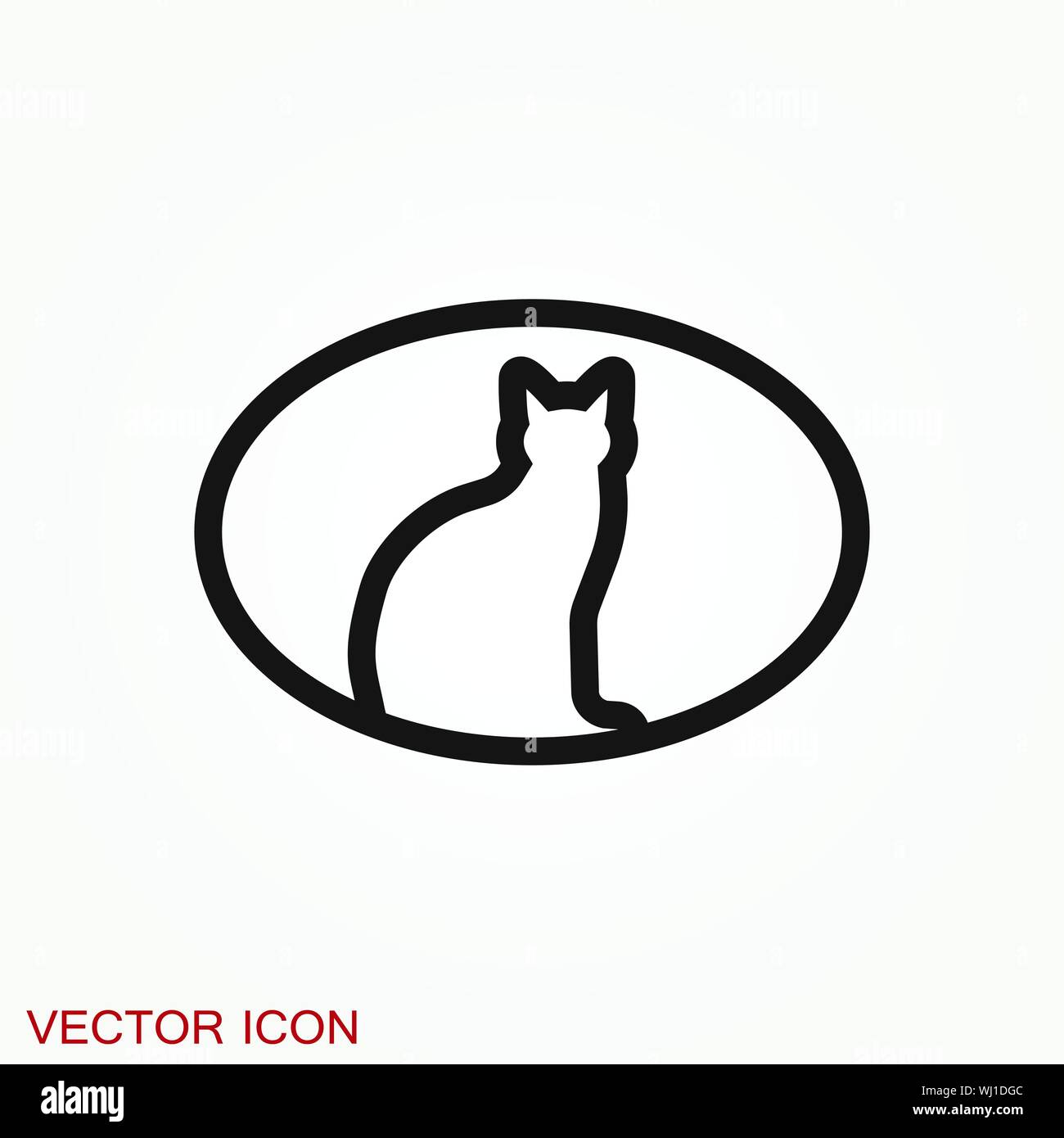 Cat icon. Logo design vector template Flat style Stock Vector Image ...