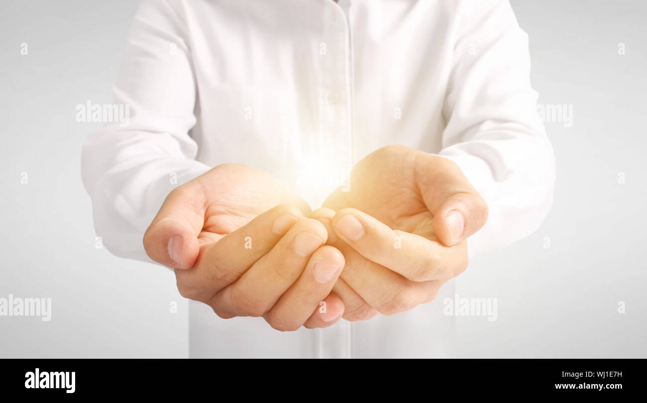 Empty male a hands, isolated Stock Photo - Alamy