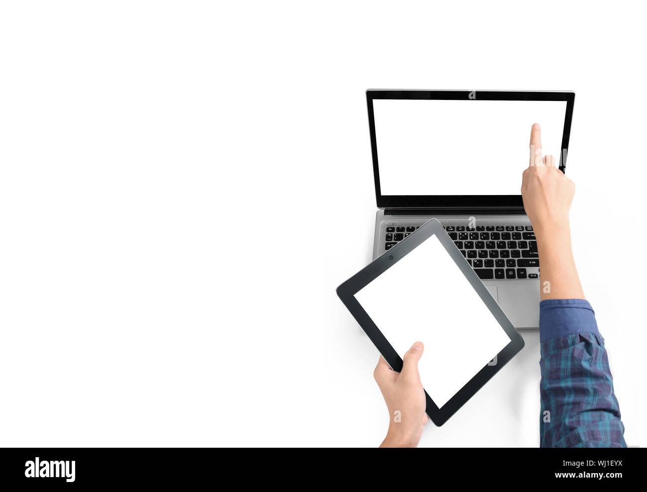 Meeting using tablet Cut Out Stock Images & Pictures - Alamy