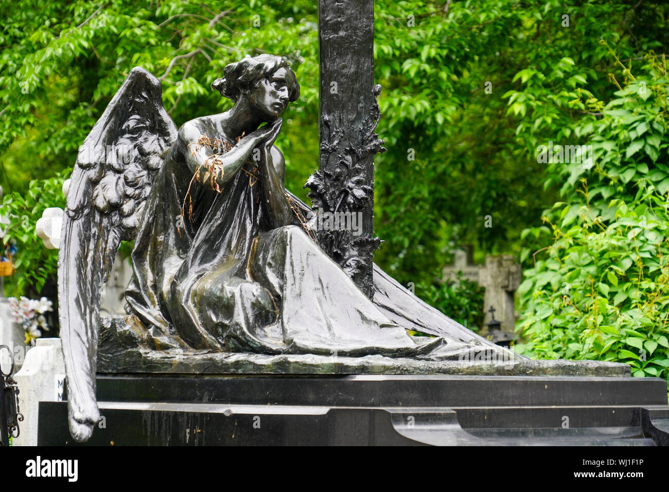 elaborate headstone at Serban Voda cemetery (commonly known as Bellu ...