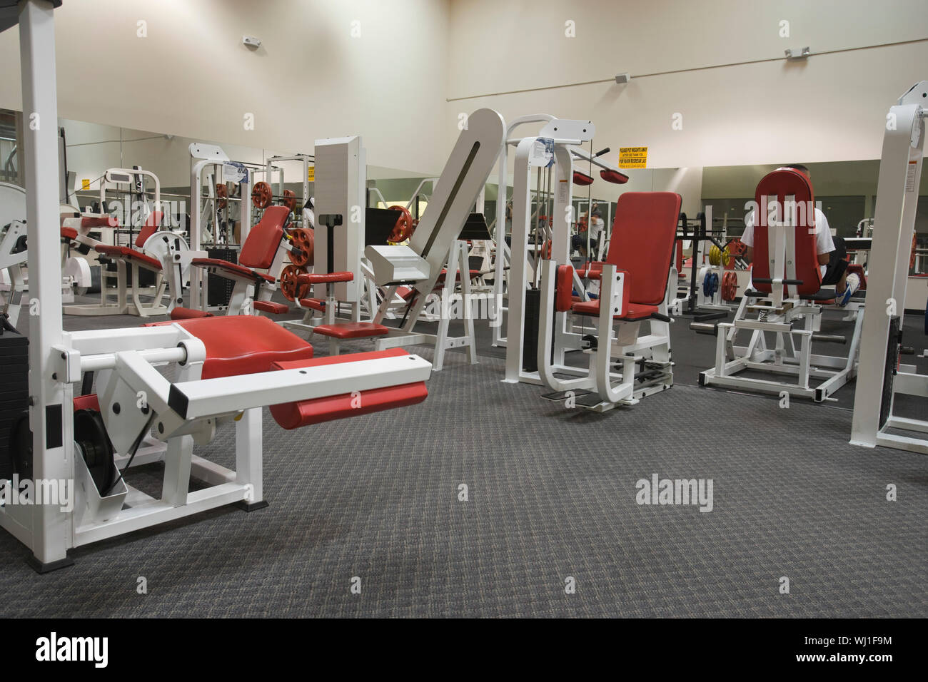 Interior view of a gym with equipment Stock Photo - Alamy