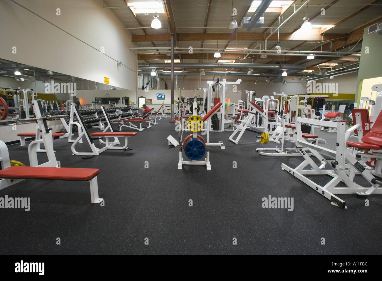 Interior view of a gym with equipment Stock Photo - Alamy