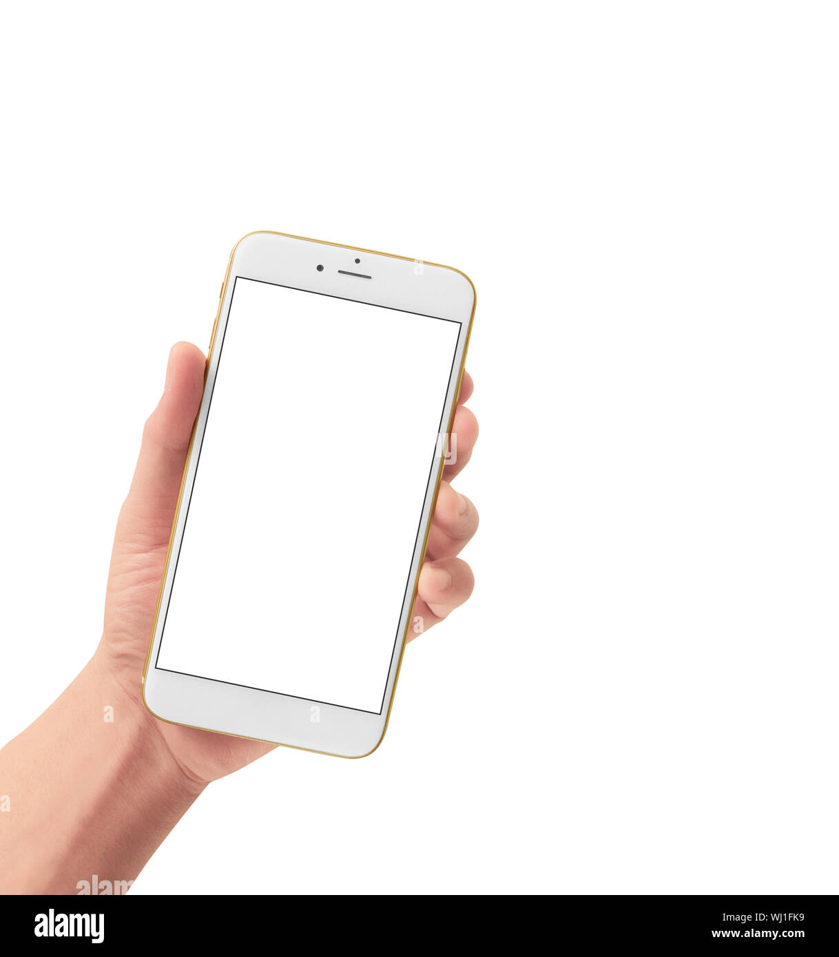 Hand holding smartphone device and touching screen Stock Photo - Alamy