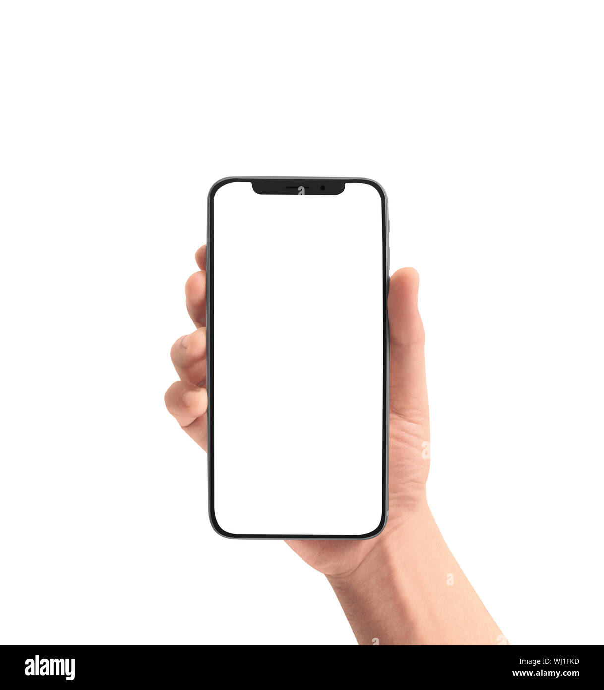 Hand holding smartphone device and touching screen Stock Photo - Alamy