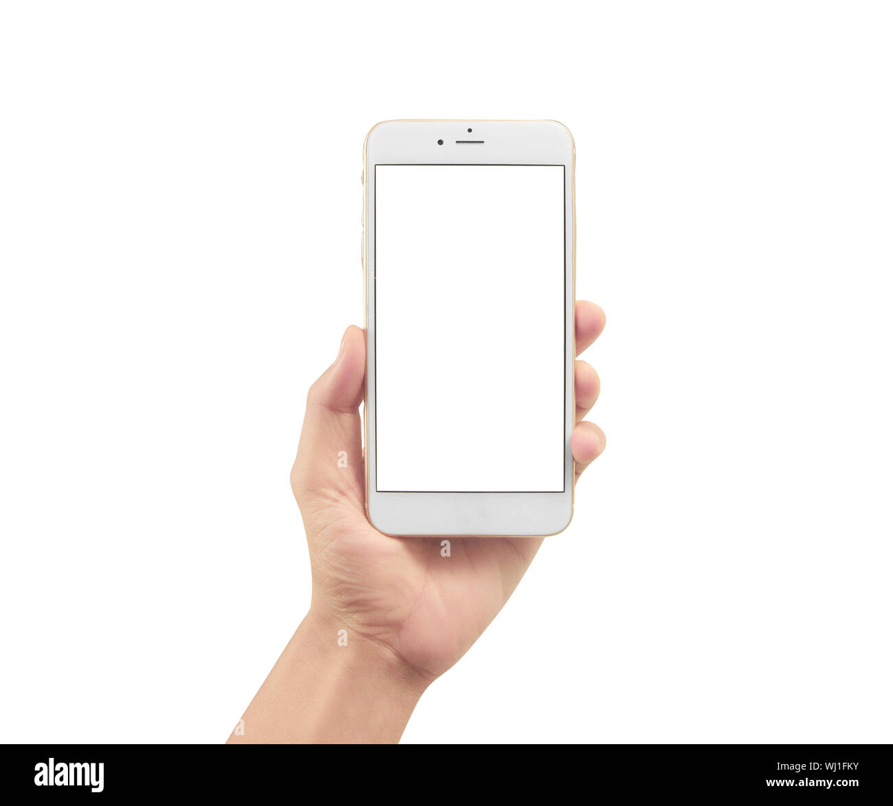 Hand holding smartphone device and touching screen Stock Photo - Alamy