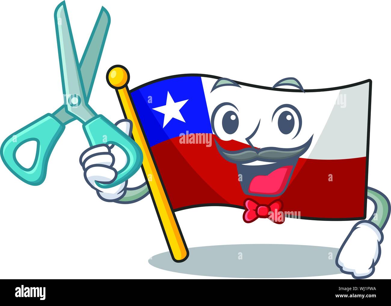 Barber flag chile cartoon in character shape Stock Vector Image & Art ...